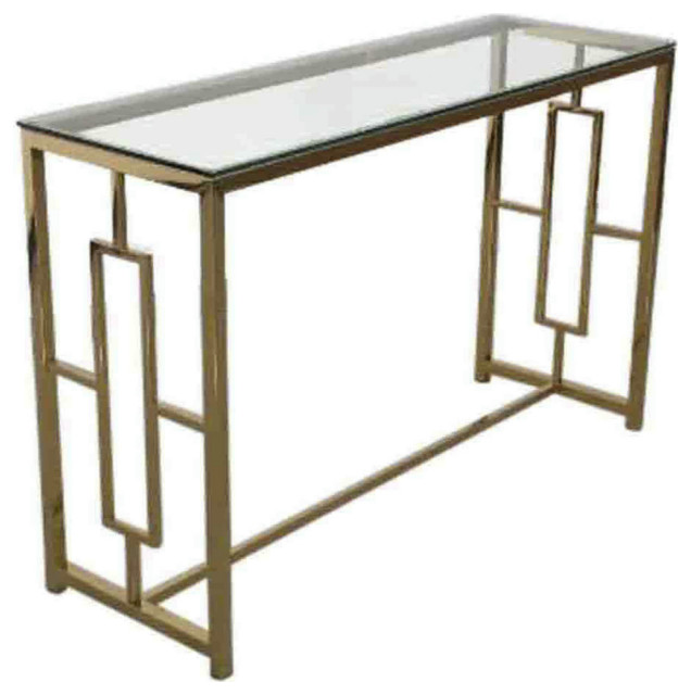 Gold Metal/glass Console Table, Kd - Contemporary - Console Tables - by ...
