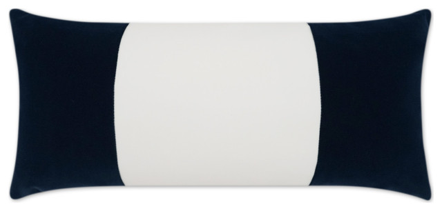 Outdoor Sundance Band Lumbar Pillow - Navy, 12" x 24" - Contemporary ...