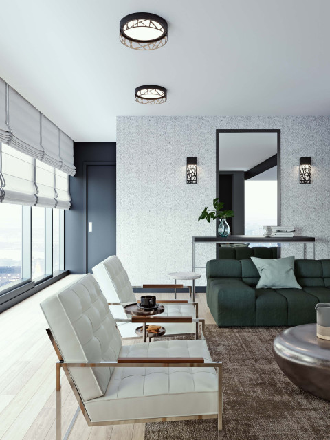 Boon 16" LED Flush Mount, Black, 120V - Transitional - Flush-mount ...