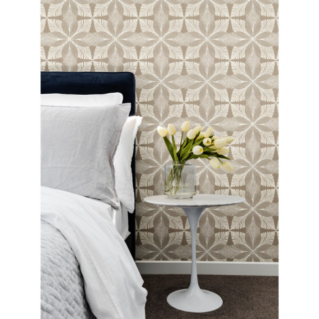 Tan Metallic Roulettes Wallpaper - Contemporary - Wallpaper - by York ...