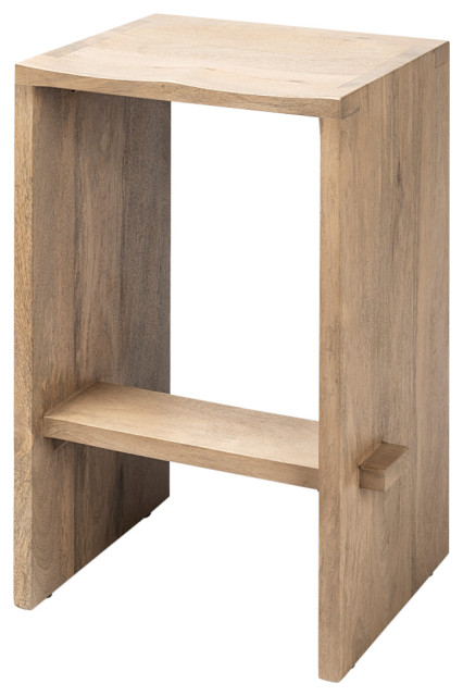 Aida Light Brown Solid Wood Counter Stool - Transitional - Bar Stools ...