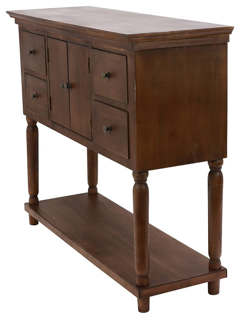 Elegant Console Table, Rounded Carved Legs With Center Cabinet and ...