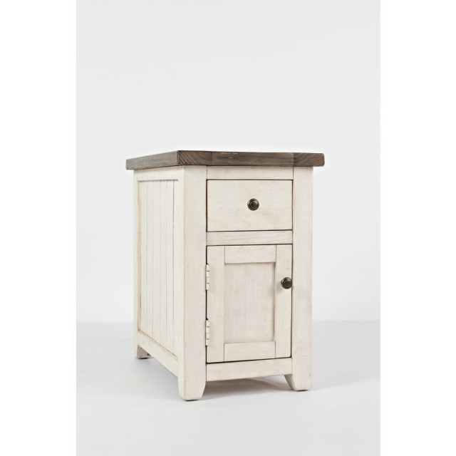 Madison County Chairside Table - Vintage White - Farmhouse - Side ...