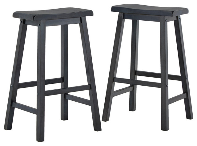 Kolton Saddle Stools, Set of 2, 29" Bar - Transitional - Bar Stools And ...