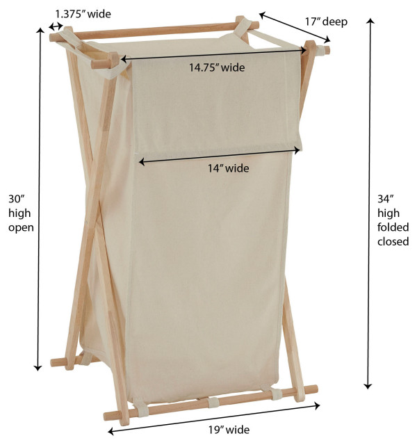 X-Frame Wood Laundry Hamper - Transitional - Hampers - by Household ...
