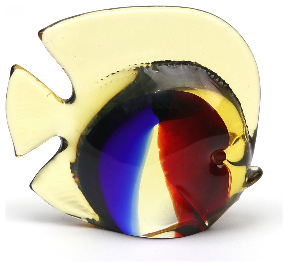 Murano Glass Tropical Fish Red Blue Amber - Beach Style - Decorative ...