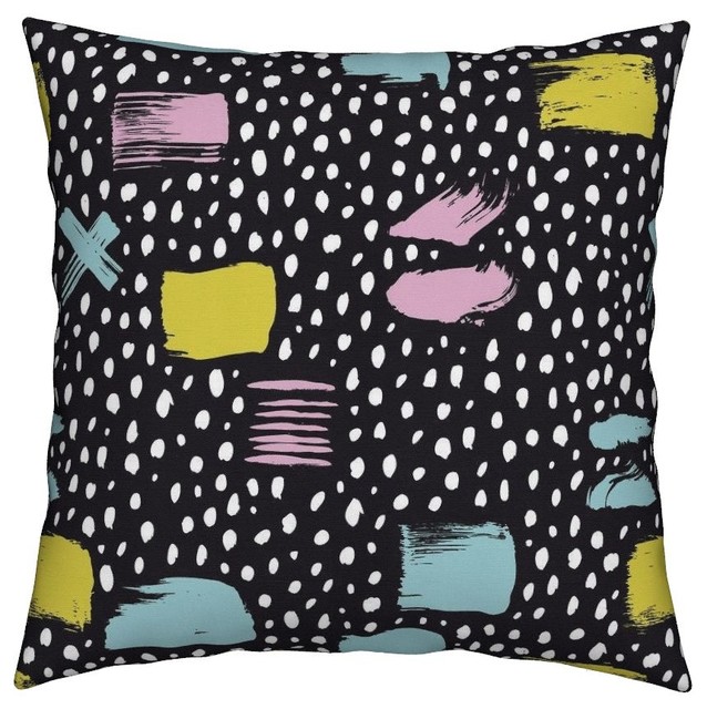 Dots Stroke Brush Geometric Memphis Abstract Throw Pillow ...