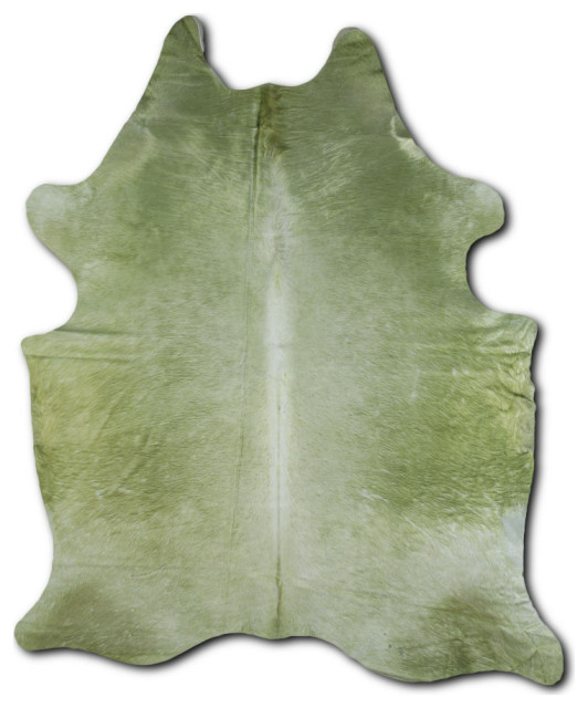 DYED HAIR ON Cowhide Rug DE DYED LIME GREEN, 5'x7' to 6'x8 ...