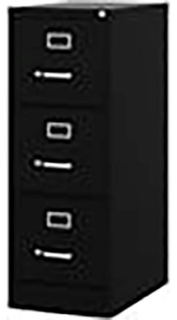 Pemberly Row 22" 3-Drawer Traditional Vertical Metal File Cabinet in ...