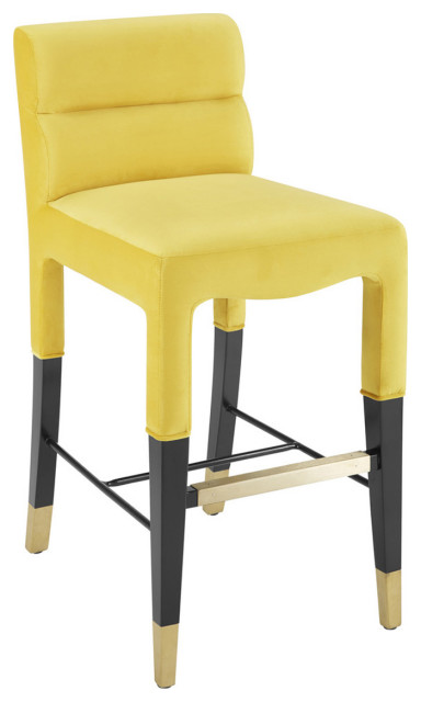 Karina Nikki Filton Velvet Counter Stool, Luxe Glam Gold Counter Stool ...