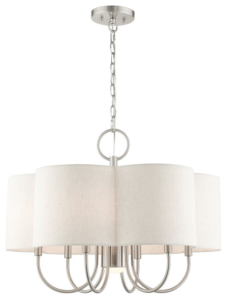 Traditional French Country Seven Light Chandelier-Brushed Nickel Finish ...