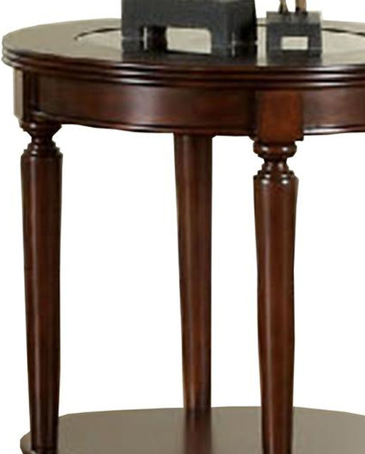 Granvia Contemporary End Table, Dark Cherry - Traditional - Side Tables ...
