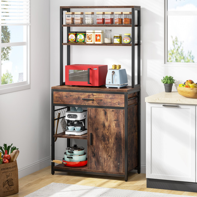 6-Tier Bakers Racks for Kitchens With Cabinet and With Drawers ...