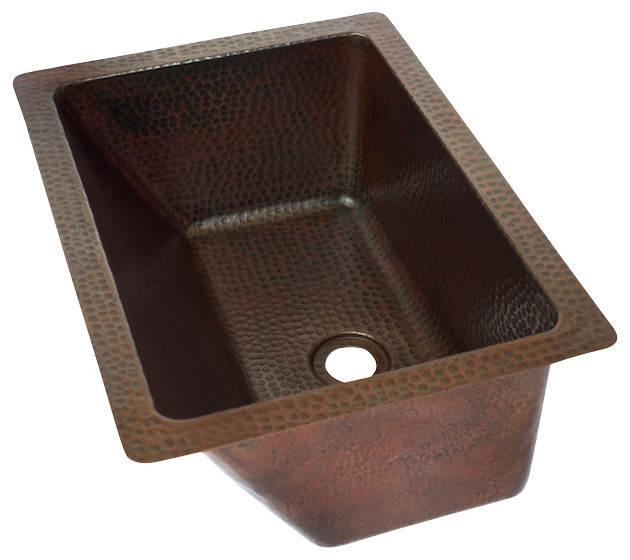 Rectangular Undermount Bathroom Copper Sink - Rustic - Bathroom Sinks ...