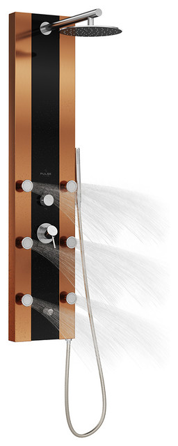 Rio ShowerSpa Black Glass Shower Panel - Contemporary - Shower Panels ...