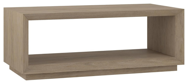 Modern Coffee Table, Rectangular Design With Beveled Edges & Lower ...