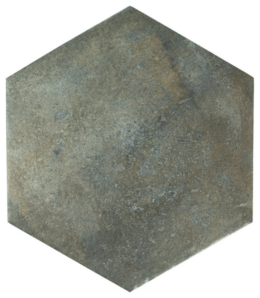 Boston Ferro Hex Porcelain Floor and Wall Tile, Ombra, Sample ...