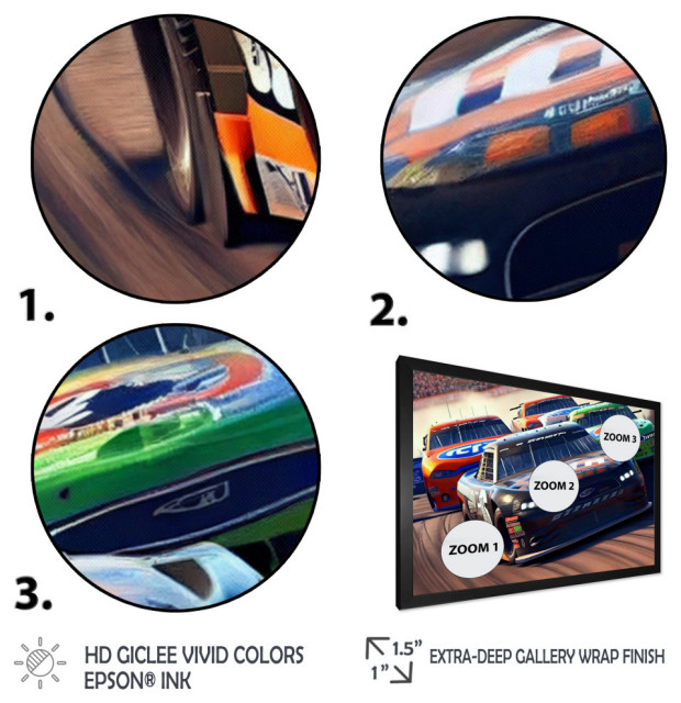 Stock Car Racing Last Lap III Framed Print, 20x12 - Contemporary ...