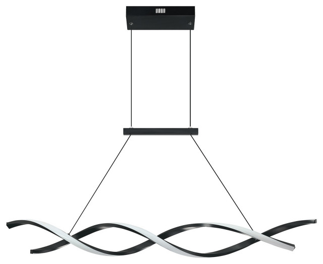 Twist - 40" Dual Helix LED Island Light - Black - Modern - Kitchen ...
