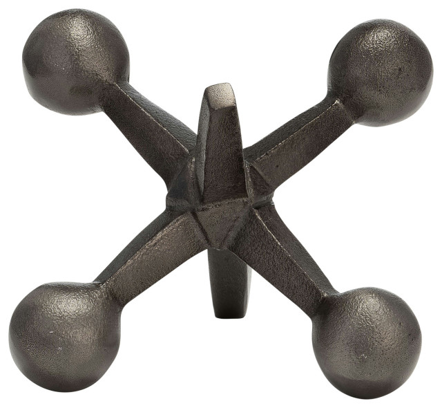 Gun Metal Jacks Decor, 5" - Contemporary - Decorative Objects And ...