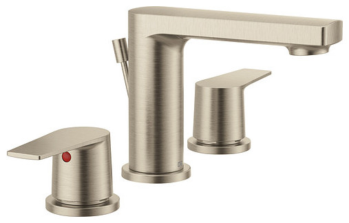 Slate Brushed Nickel Two-Handle High Arc Bathroom Faucet - Contemporary ...