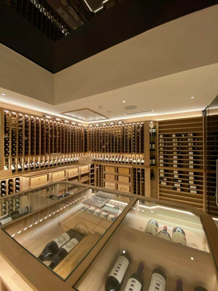 Basement White American Oak Cellar - Traditional - Wine Cellar - Other ...