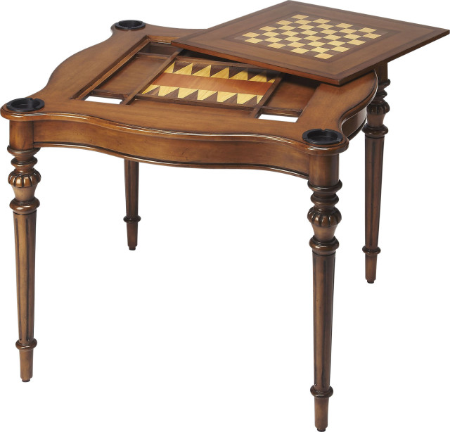 Eastwick Antique Cherry Game Table - Traditional - Game Tables - by ...