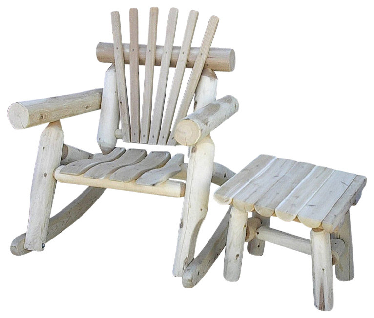 Rustic White Cedar Log Rocker - Rustic - Outdoor Rocking Chairs - by ...