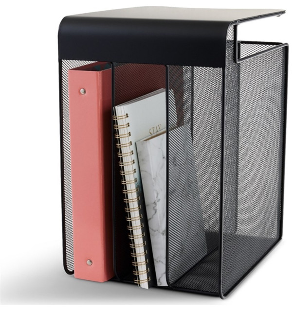 Safco Onyx Solid Top Horizontal With Hanging Metal Steel Desk Organizer ...