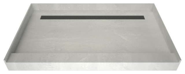 Redi Trench 48x72 Single Curb Shower Pan Back Brushed Nickel Trench ...