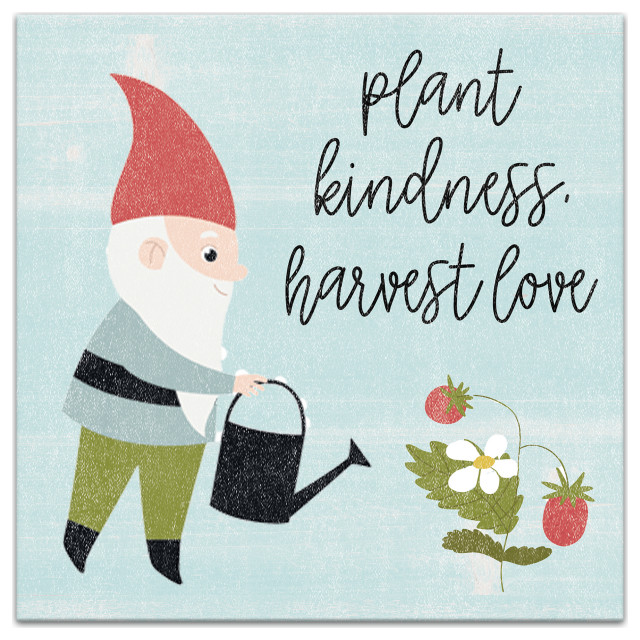 Plant Kindness Harvest Love Gnome 12x12 Canvas Wall Art, 12x12 ...