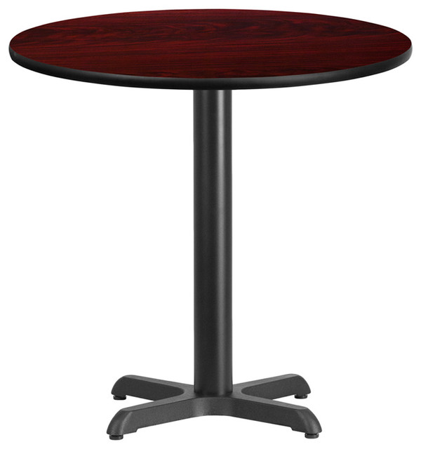 30" Round Laminate Table Top With 22"x22" Table Height Base ...
