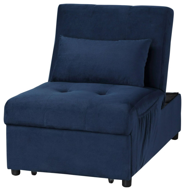 Versatile Sleeper Chair, Velvet Seat With Click Clack Mechanism ...