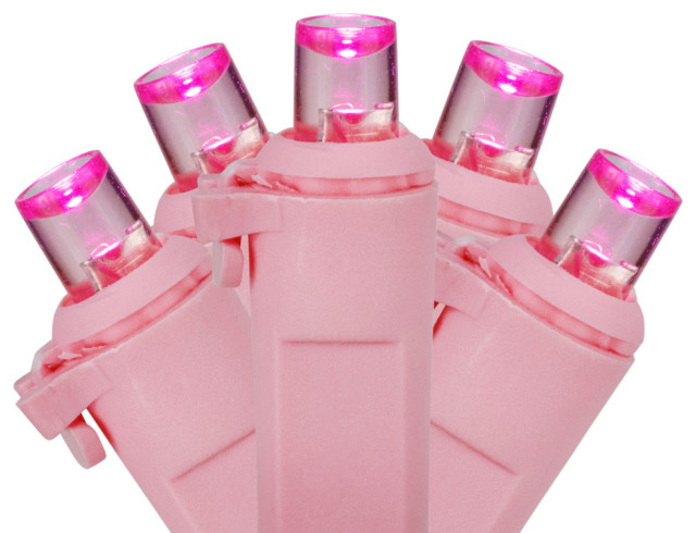 100ct Pink LED Wide Angle Valentine's Day Lights 33' Pink Wire ...