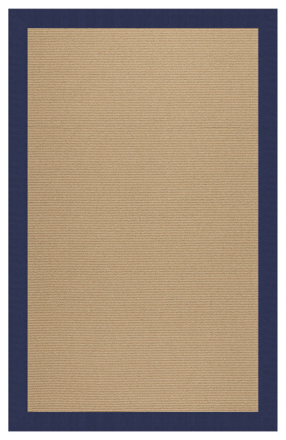 Zoe-Sisal Machine Tufted Rectangle Rug, Navy, 4'x6' - Beach Style ...
