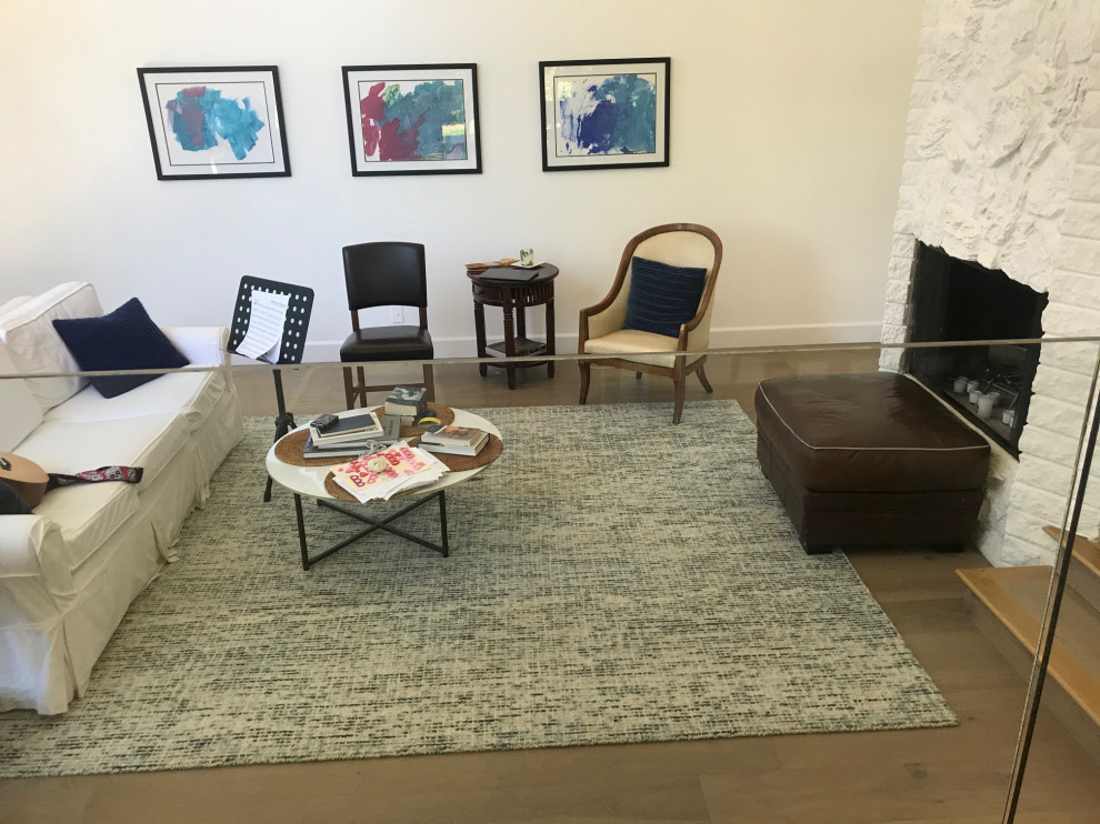 Suggestions for step down living room layout and chairs..