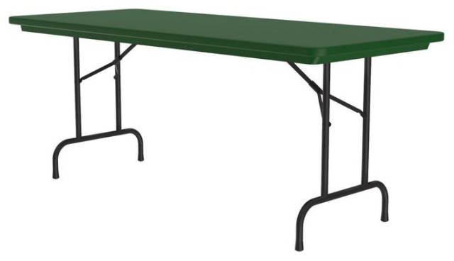 Modern Folding Table, Y-Shaped Metal Legs With Rectangular Plastic Top ...