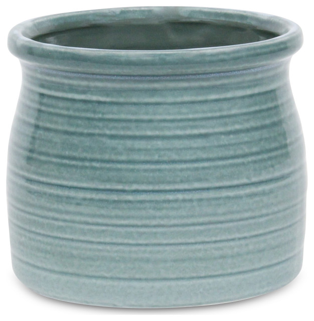 Large Green Ceramic Pot - Kifon - Contemporary - Indoor Pots And ...