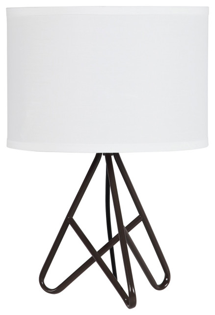 Benzara BM240861 Angled Hairpin Base Metal Table Lamp With Fabric Shade ...