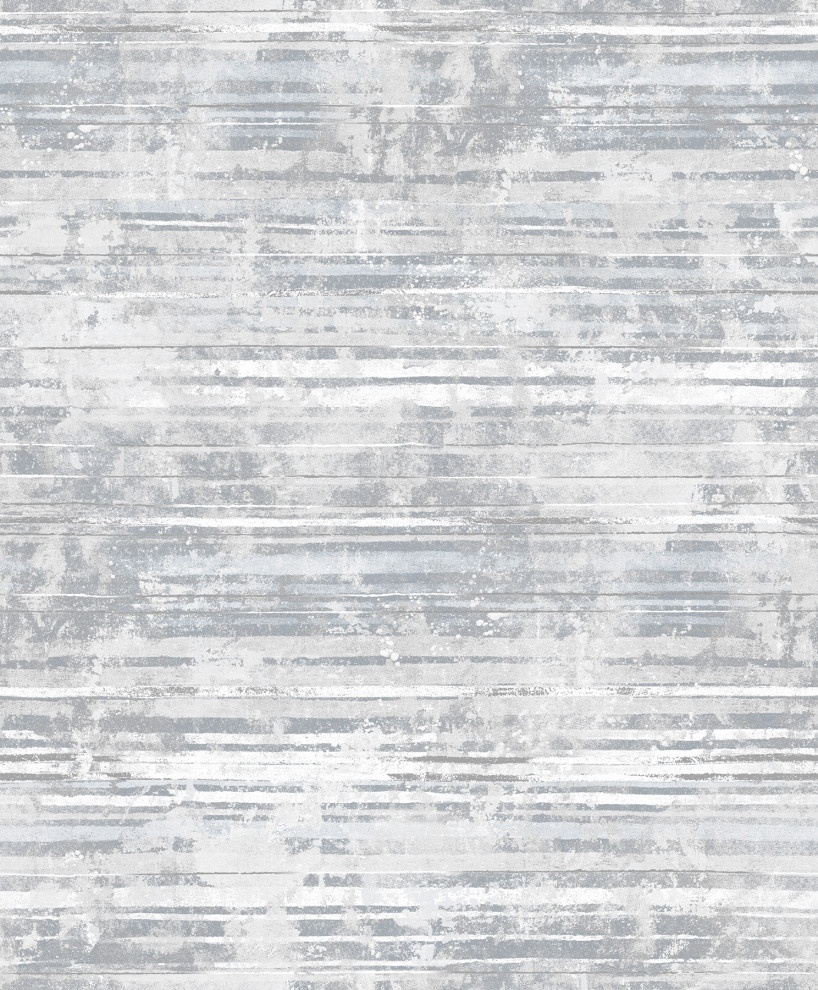 Makayla Grey Distressed Stripe Wallpaper, Sample - Contemporary ...