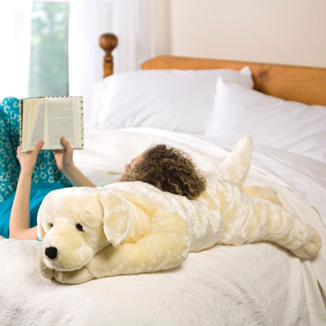 Yellow Labrador Retriever Plush Cuddle Animal Body Pillow - Traditional ...