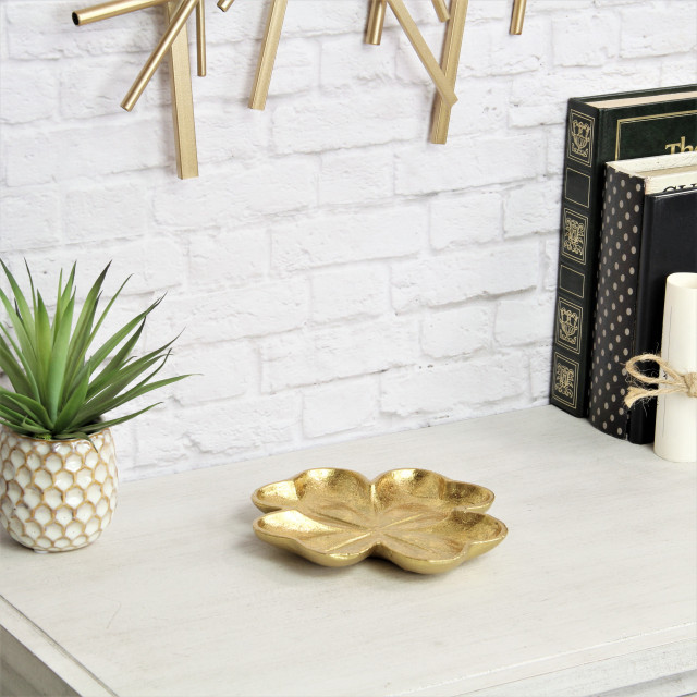 Isano Golden Cast Iron Four Leaf Clover - Contemporary - Decorative ...