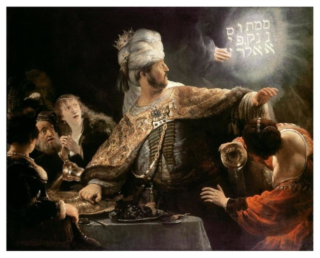 "Belshazzar's Feast" Digital Paper Print by Rembrandt Van Rijn, 18"x15 ...