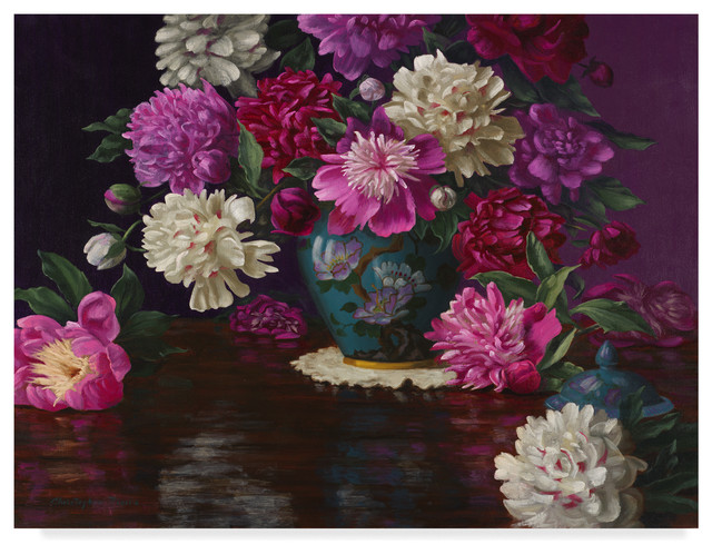 Christopher Pierce 'Imperial Peonies' Canvas Art, 19"x14", 19"x14 ...