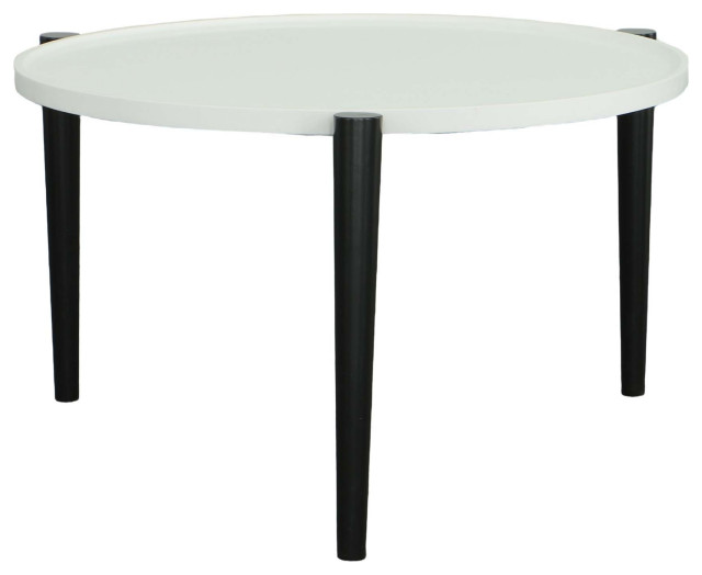 Harlowe Round Cocktail Table, Black/White - Midcentury - Coffee Tables ...