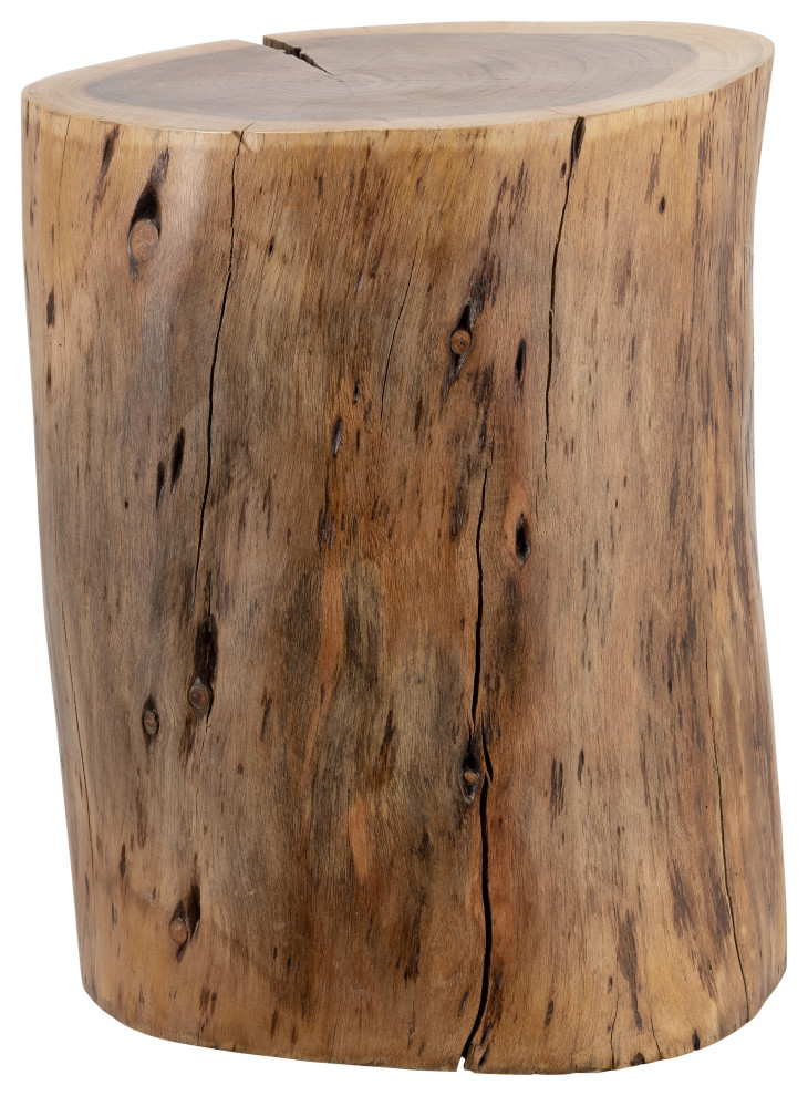 Wood, 19"H, Log Stool, Natural Finish, 15x15x19 inches - Rustic ...