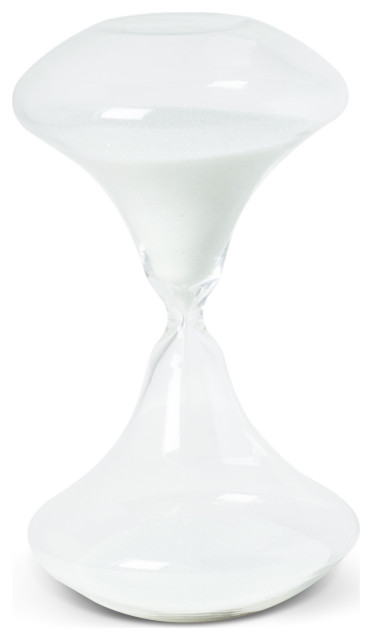 Hand Blown 45 Minute Sand Timer, Art Deco Design, White Sand ...