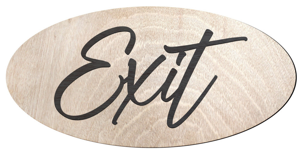 Exit sign Business sign Light wood sign HandSign - Contemporary ...