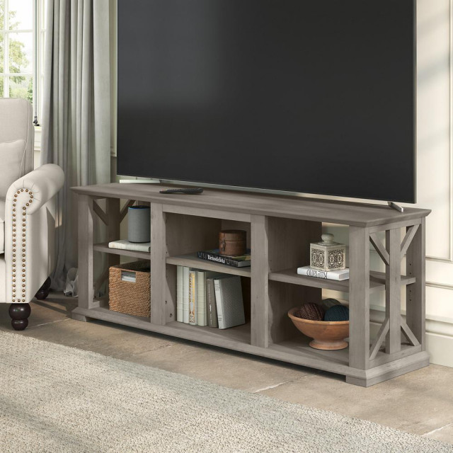 Bush Furniture Homestead Farmhouse TV Stand for 70 Inch TV, Driftwood ...