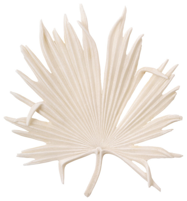 Island Leaf Object, Medium, Off White Resin - Tropical - Decorative ...